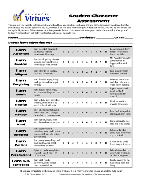 We Choose Virtues | Character Education | Positive Behavior Management